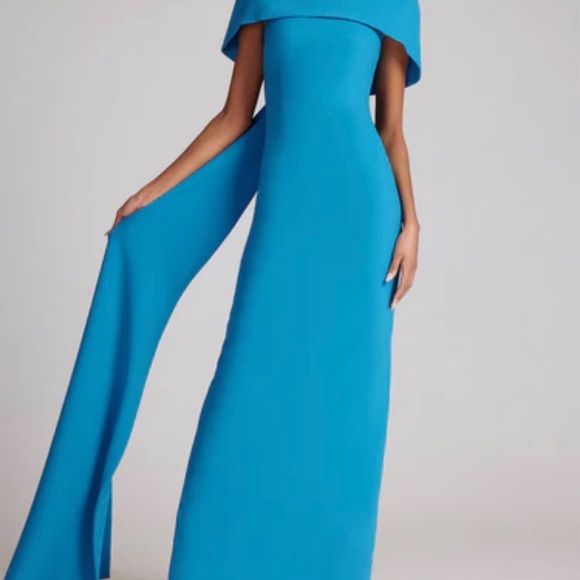 Teri Jon | Dresses | Teri John Crepe Caplet Column Gown With Snap Off ...